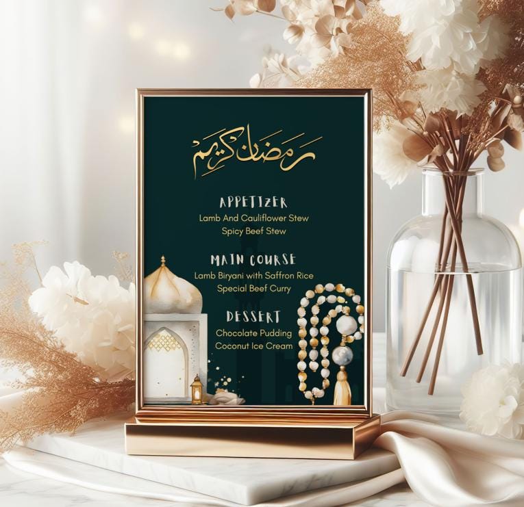 Ramadan Iftar Eid Suhoor Menu Template, Ramadan Menu Template, Eid Menu ...