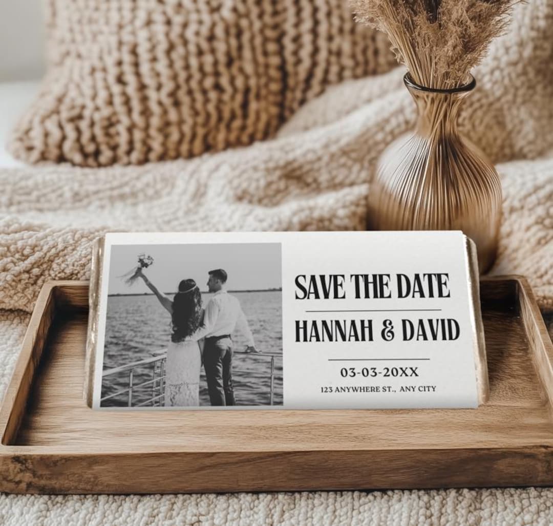 Save the Date Chocolate Bar Wrapper Template Editable Candy Bar Wrapper ...