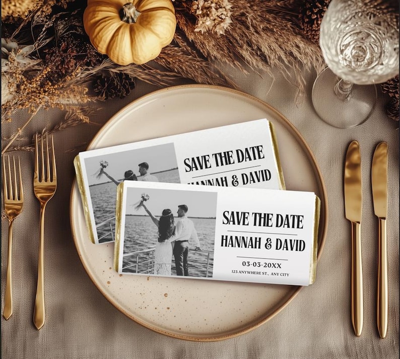 Save the Date Chocolate Bar Wrapper Template Editable Candy Bar Wrapper ...