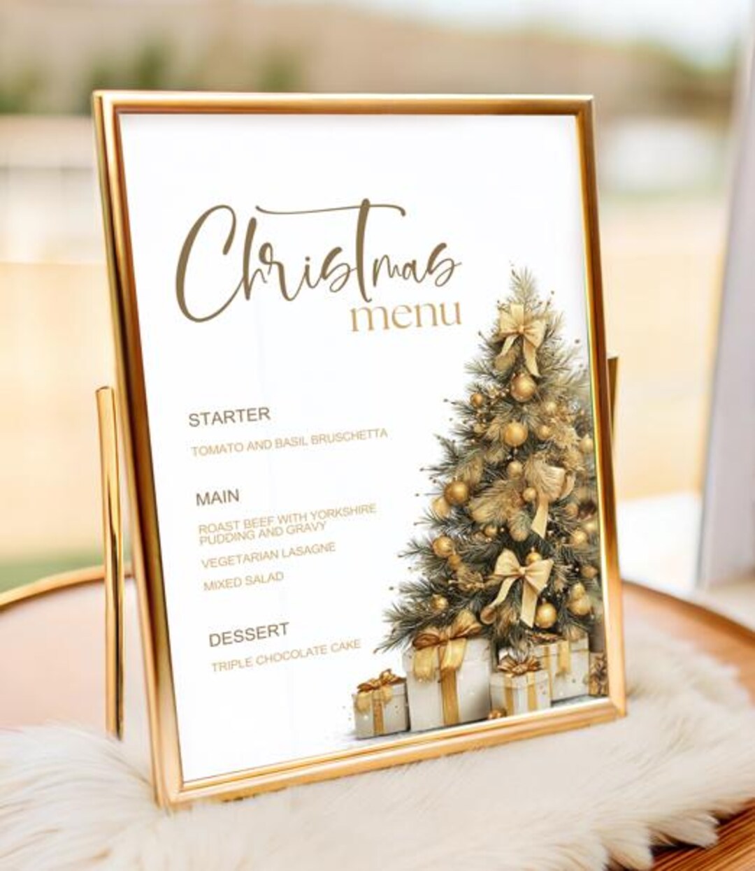 Christmas Menu Card Holiday Menu Template Printable Menu 2 Sizes ...