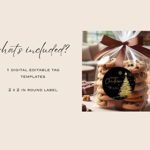 Printable Christmas Favor Tags, Biscuits Sticker Template, Cookie Candy ...