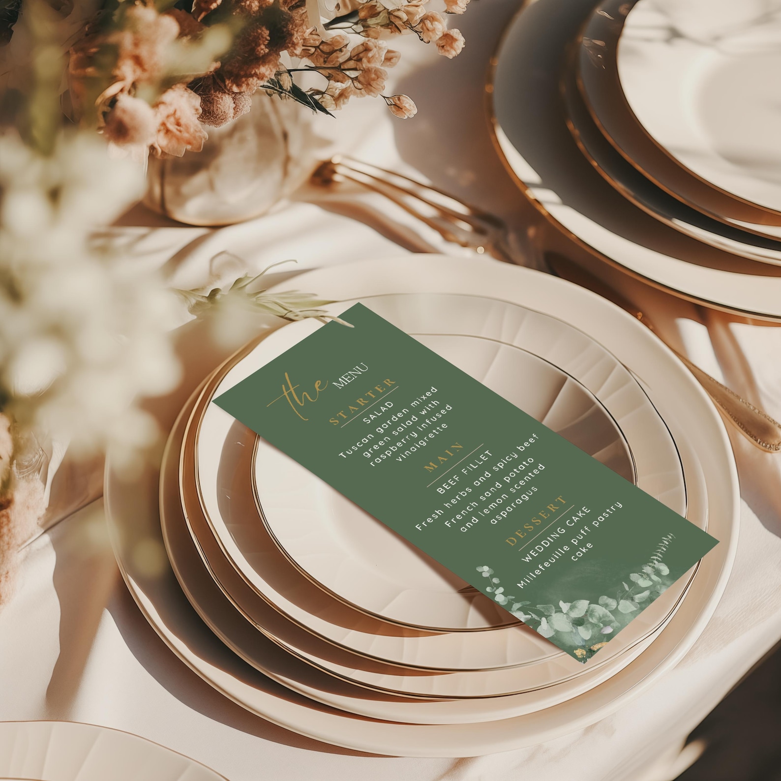 Sage Green Wedding Menu Template, Wedding Menu, Bridal Shower Lunch or ...