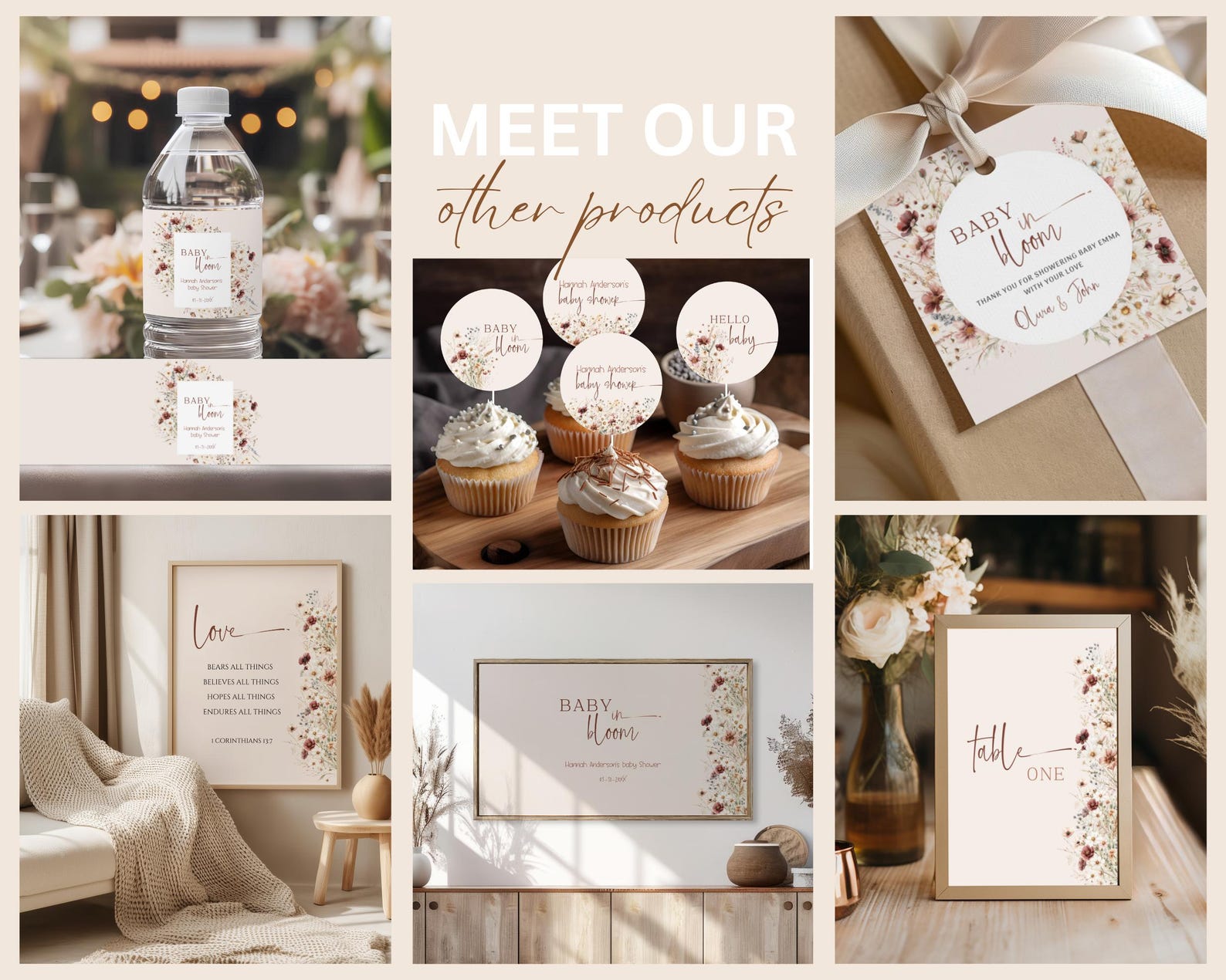 Cards & Gifts Sign for a Baby in Bloom Baby Shower, Gifts Station Table ...