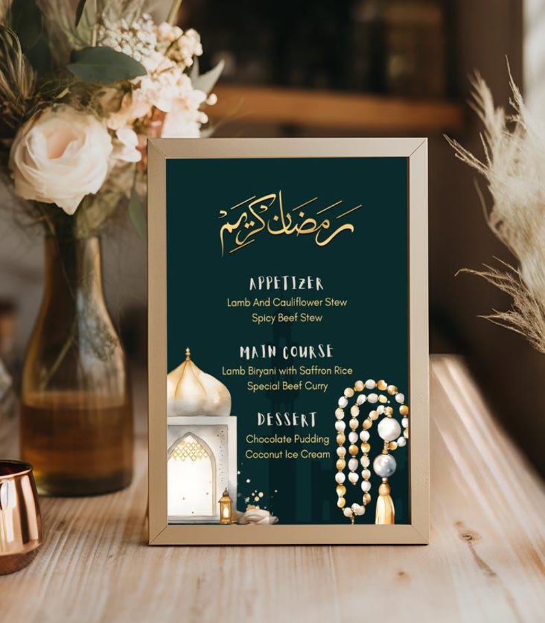 Ramadan Iftar Eid Suhoor Menu Template, Ramadan Menu Template, Eid Menu ...