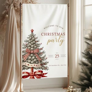 Christmas Welcome Sign Editable Welcome Poster Template Modern Holiday ...