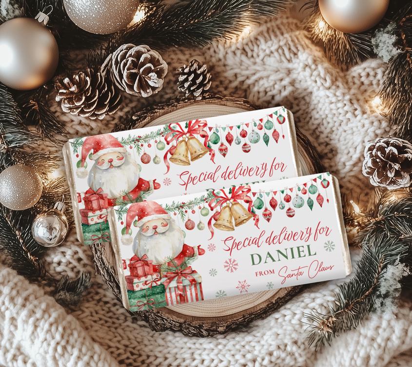 Christmas Chocolate Bar Wrapper Template Editable Candy Bar Wrapper ...