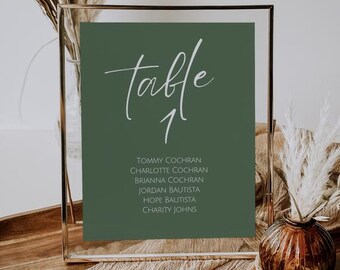 Minimalist Table Seating Card Template, DIY Wedding Seating Chart ...