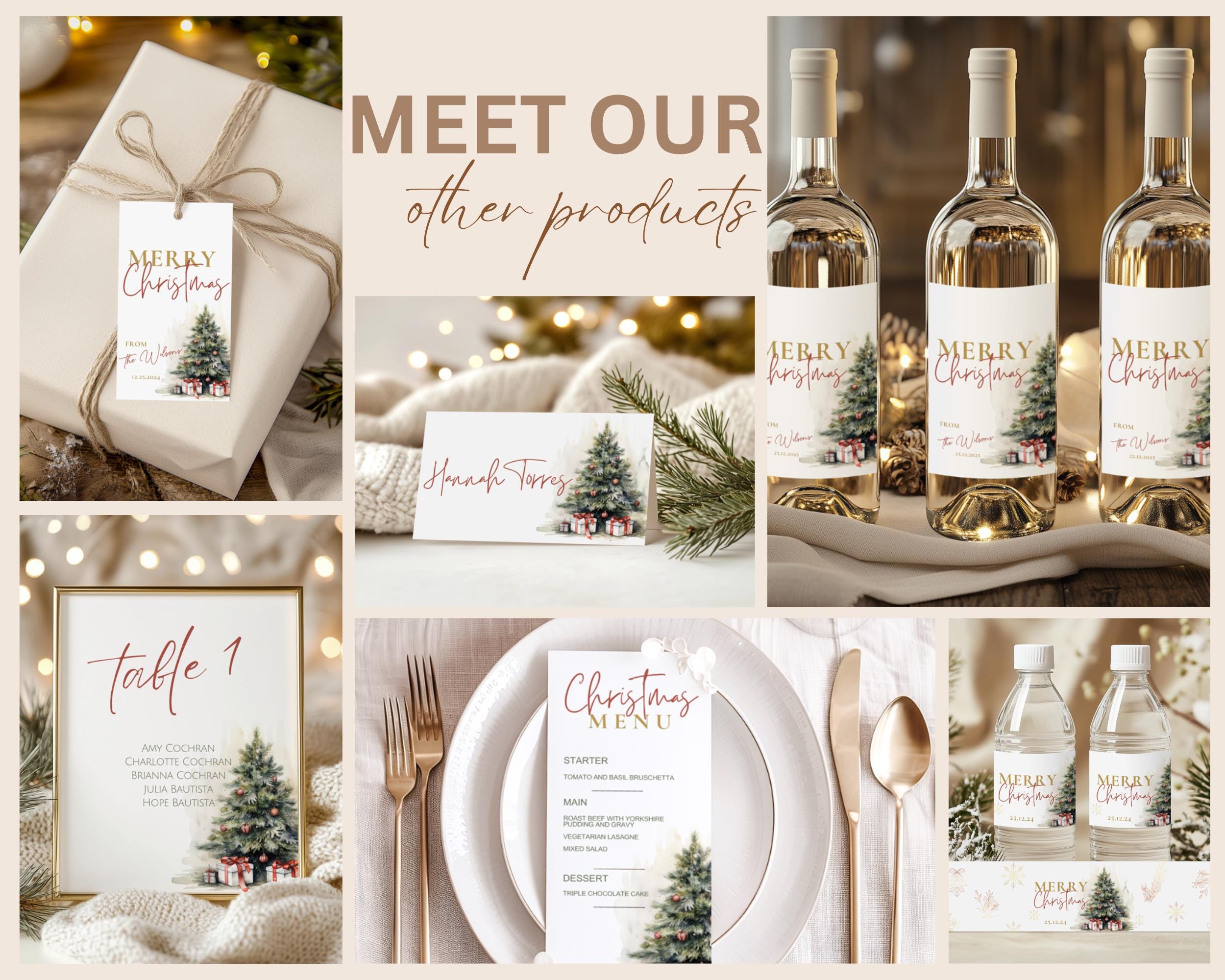 Christmas Water Bottle Label Template Christmas Party Decor Printable ...