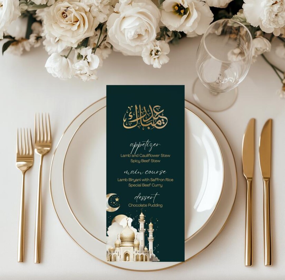 Eid Al Fitr Menu Template Bayram Menu Template Eid Mubarak Menu Card ...