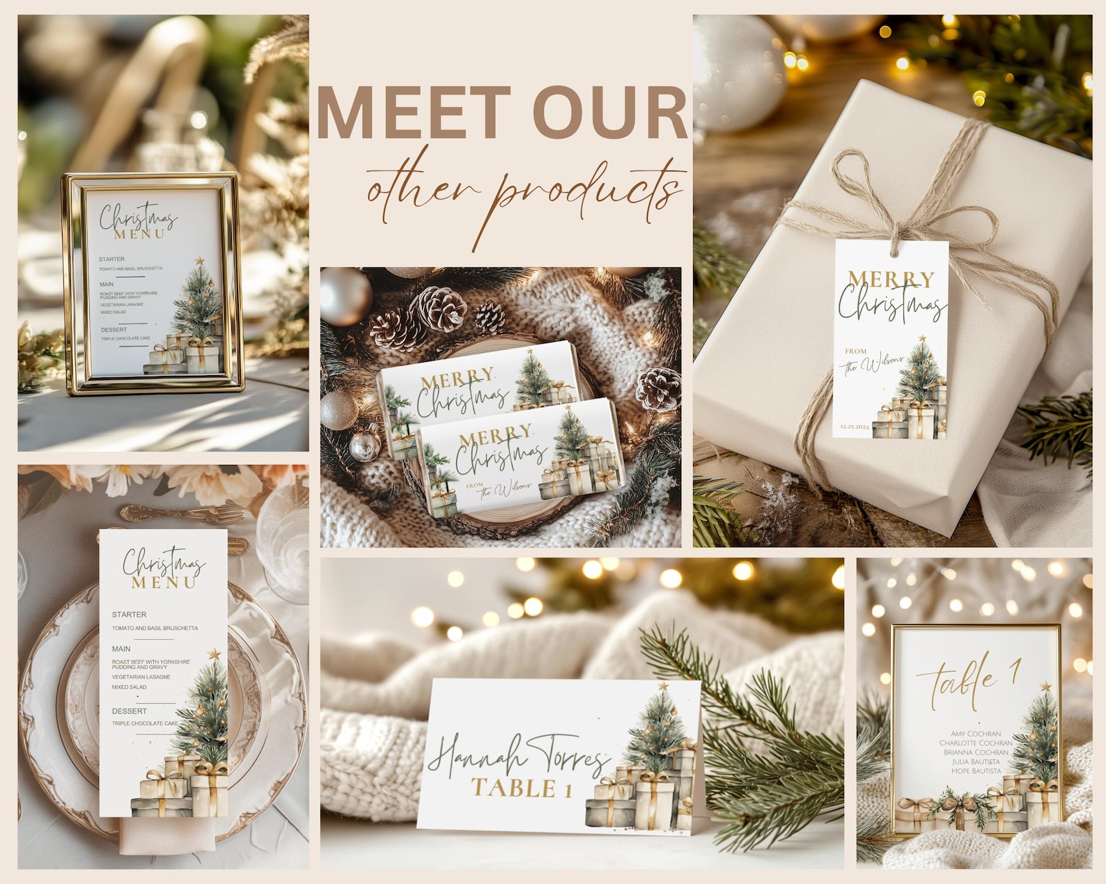 Christmas Card Template Editable Printable Holiday Card Christmas Gifts ...