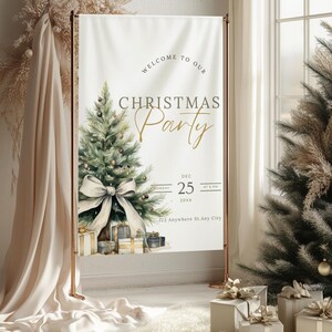 Christmas Welcome Sign Editable Welcome Poster Template Modern Holiday ...