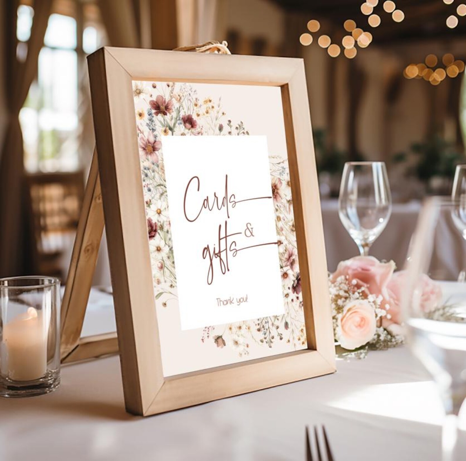 Cards & Gifts Sign for a Baby in Bloom Baby Shower, Gifts Station Table ...