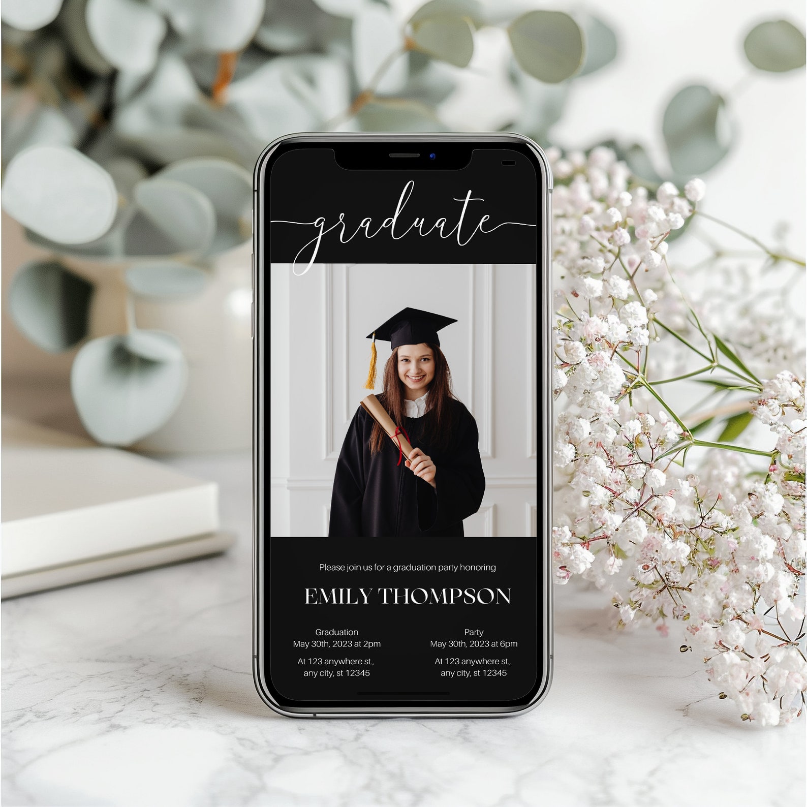 Graduation Invite Template Electronic Photo Invitation Graduation Party ...