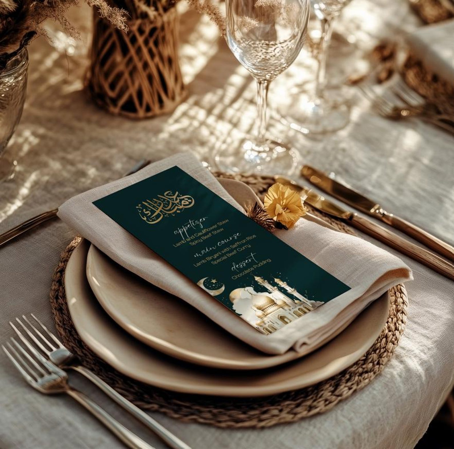 Eid Al Fitr Menu Template Bayram Menu Template Eid Mubarak Menu Card ...