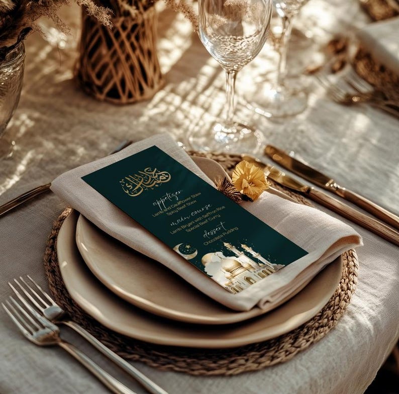 Eid Al Fitr Menu Template Bayram Menu Template Eid Mubarak Menu Card ...