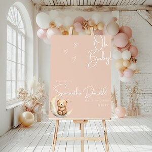 It's a Girl Welcome Sign Template, Modern Baby Shower Sign, Printable ...