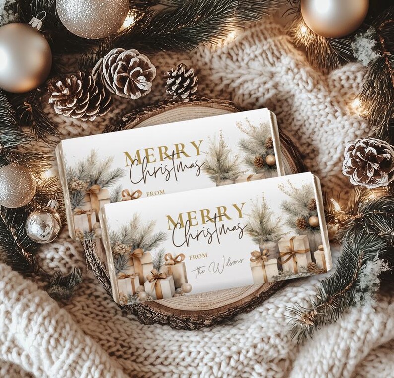 Christmas Chocolate Bar Wrapper Template Editable Candy Bar Wrapper ...