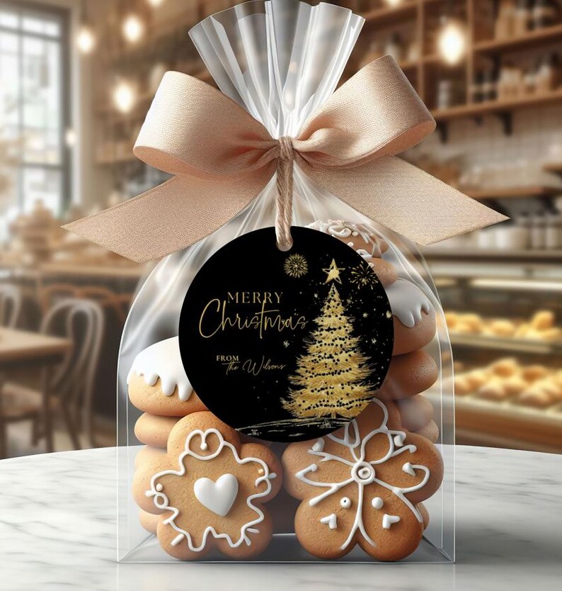 Printable Christmas Favor Tags, Biscuits Sticker Template, Cookie Candy ...