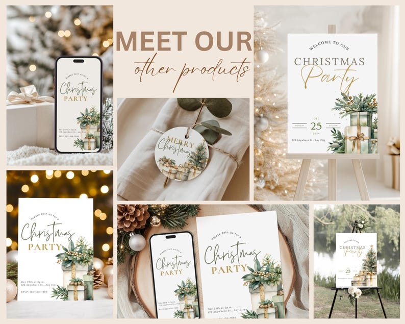 Christmas Menu Card Holiday Menu Template Printable Menu 2 Sizes ...