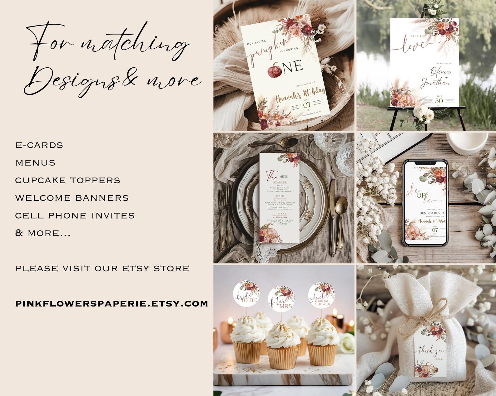 Bridesmaid Bouquet Tag Template, Fall Bridal Favor Tag, Autumn Wedding ...