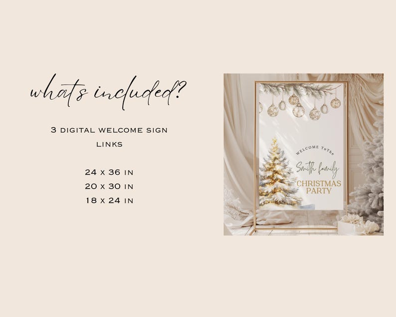 Christmas Welcome Sign Editable Welcome Poster Template Modern Holiday ...