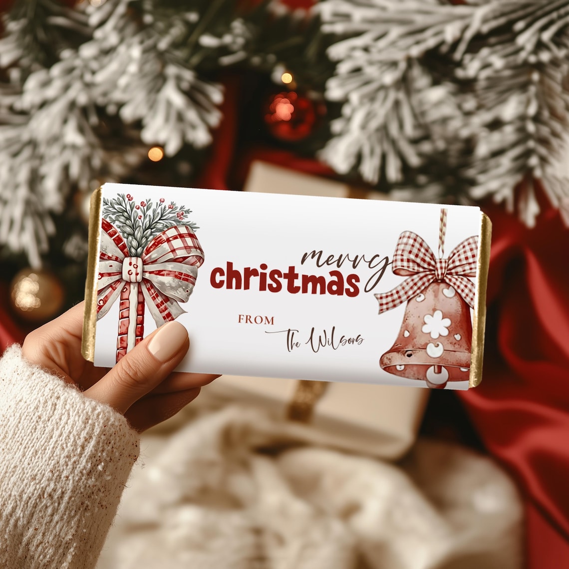 Christmas Chocolate Bar Wrapper Template Editable Candy Bar Wrapper ...