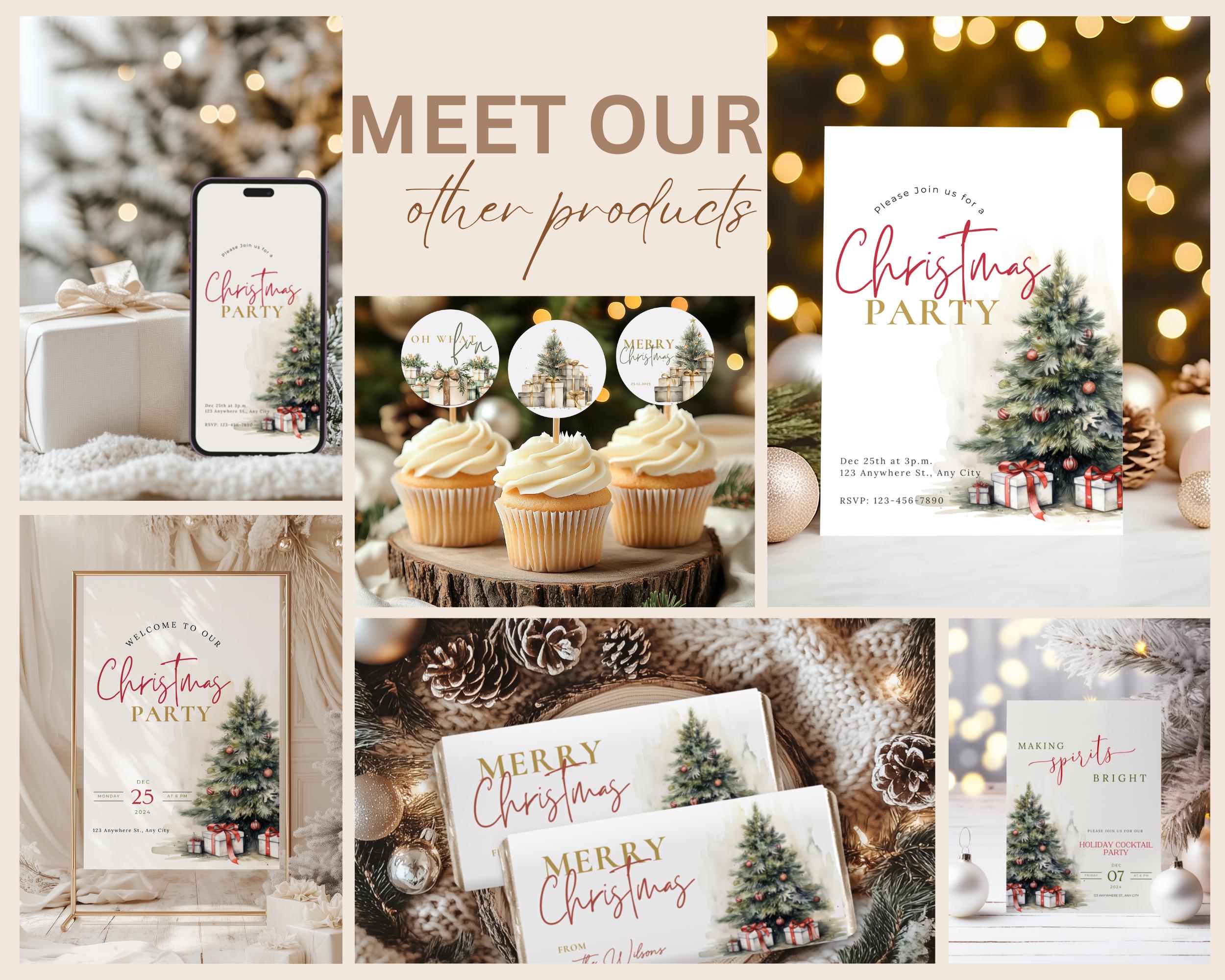 Christmas Water Bottle Label Template Christmas Party Decor Printable ...