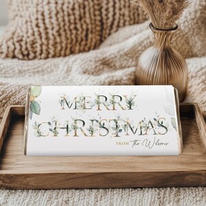 Christmas Chocolate Bar Wrapper Template Editable Candy Bar Wrapper ...