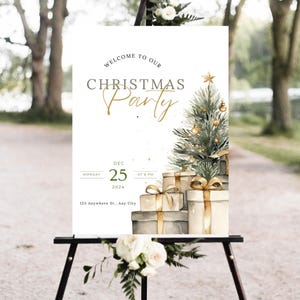 Christmas Welcome Sign Editable Welcome Poster Template Modern Holiday ...