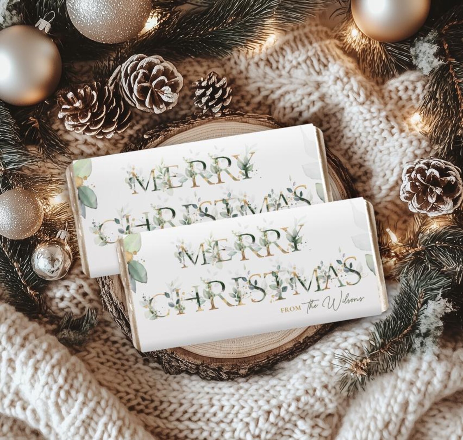 Christmas Chocolate Bar Wrapper Template Editable Candy Bar Wrapper ...