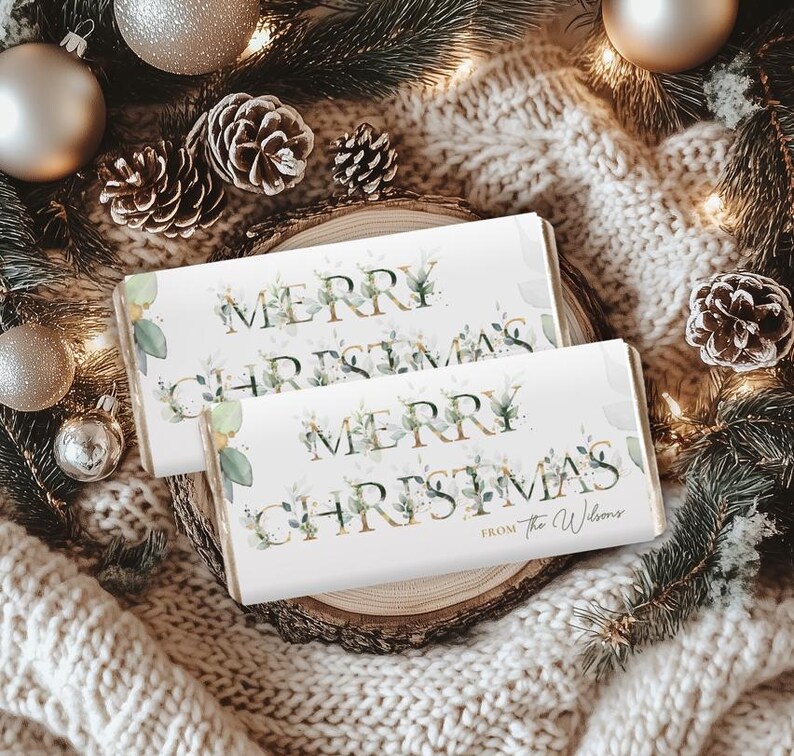 Christmas Chocolate Bar Wrapper Template Editable Candy Bar Wrapper ...