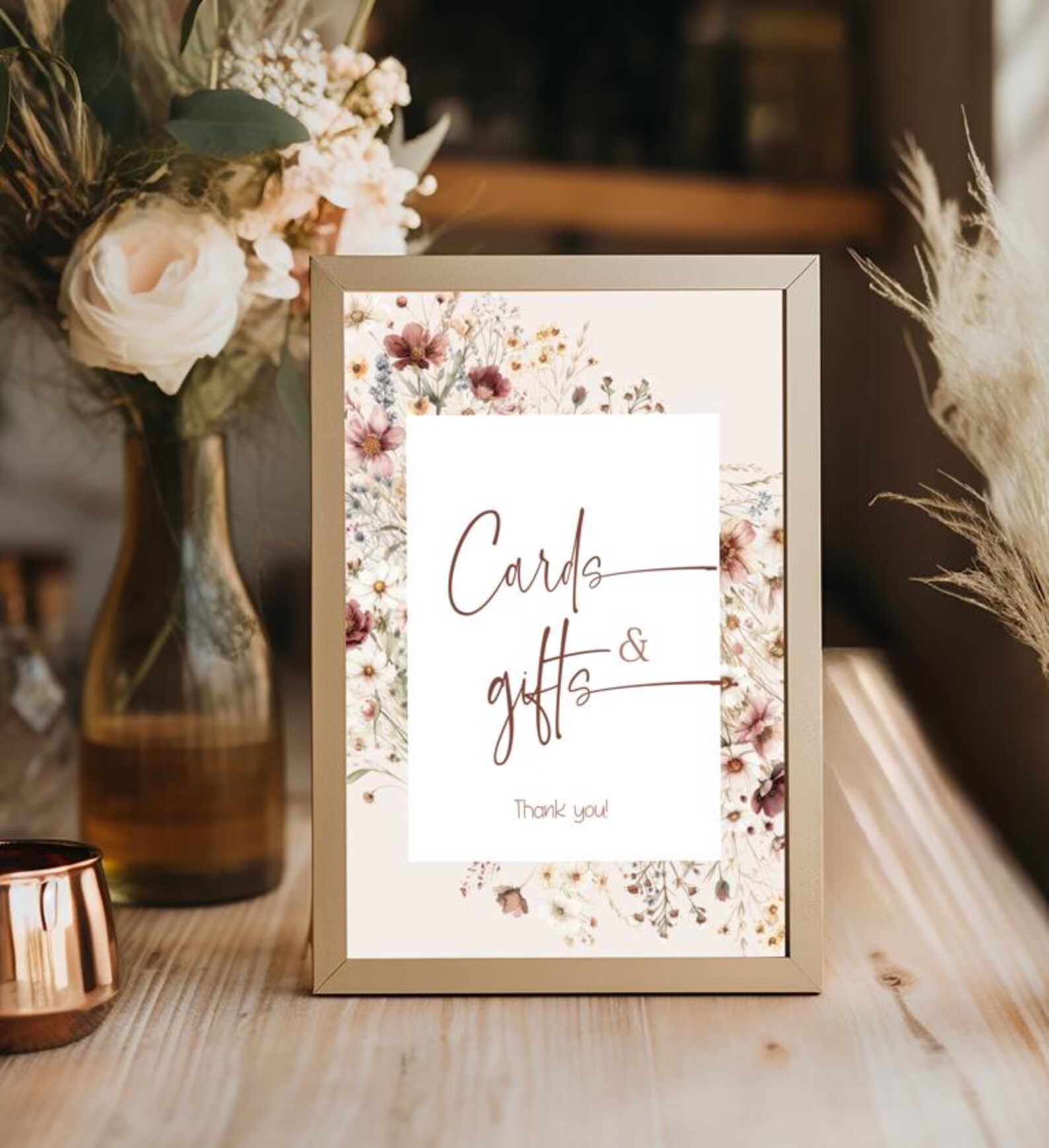 Cards & Gifts Sign for a Baby in Bloom Baby Shower, Gifts Station Table ...