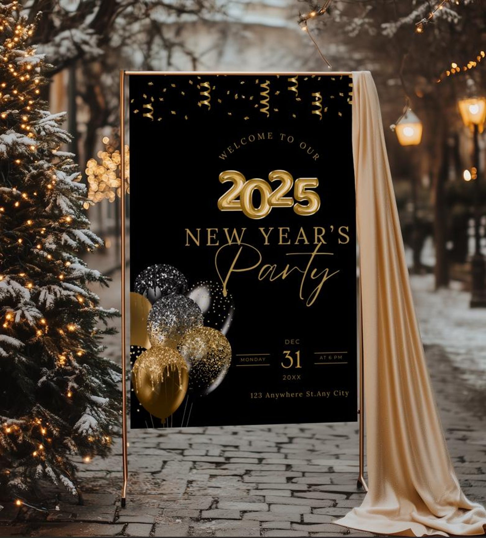 New Years Eve Welcome Sign, New Years Celebration Sign, New Years Eve ...