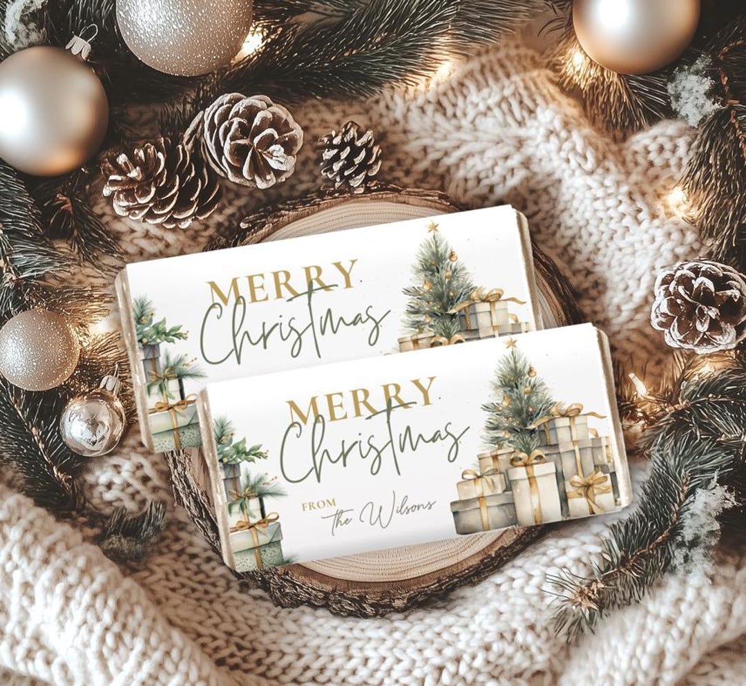 Christmas Chocolate Bar Wrapper Template Editable Candy Bar Wrapper ...