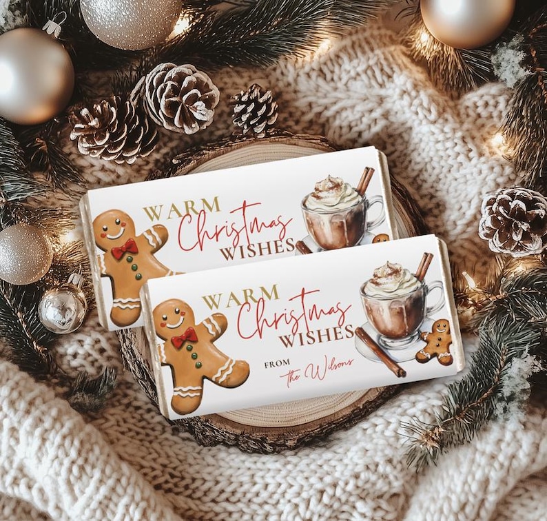 Christmas Chocolate Bar Wrapper Template Editable Candy Bar Wrapper ...