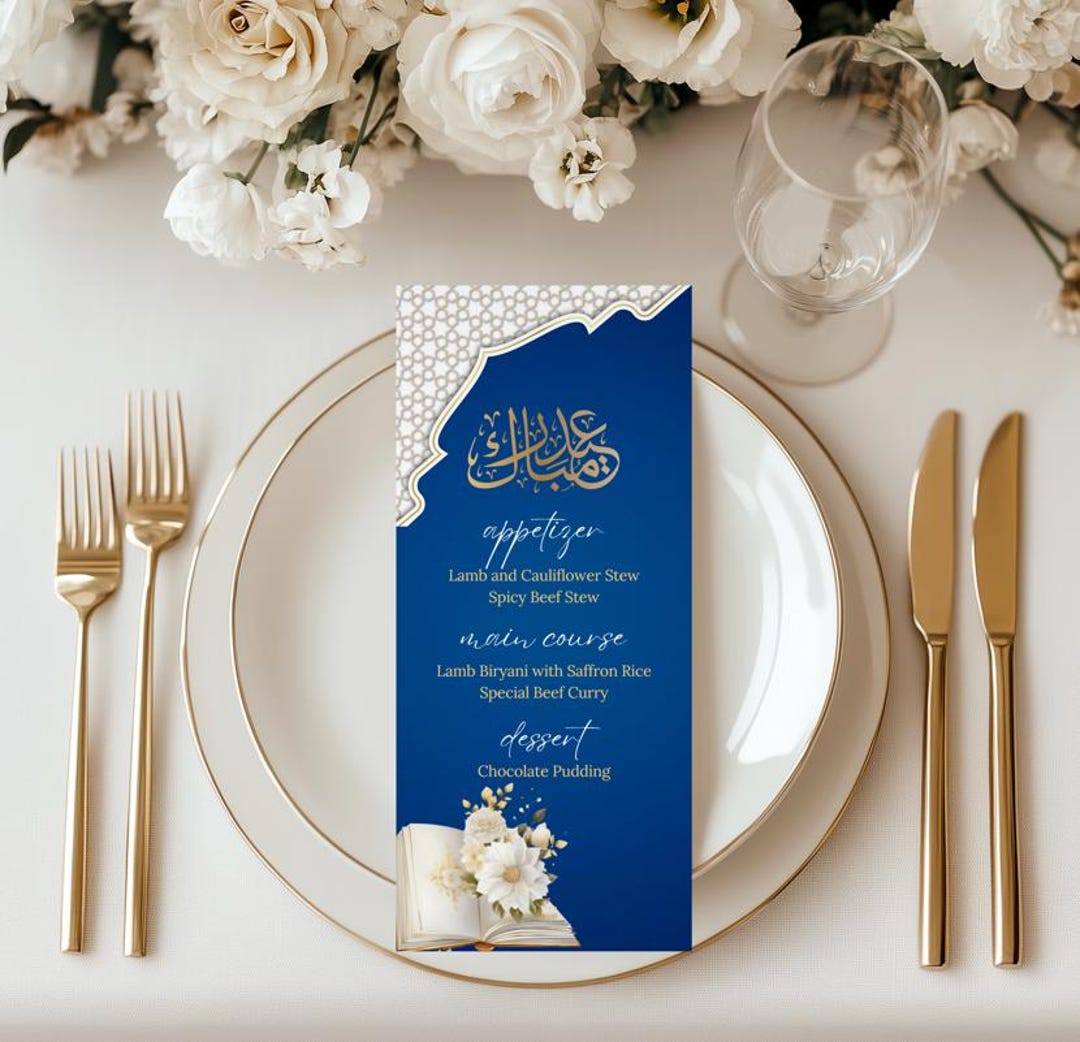 Eid Al Fitr Menu Template Bayram Menu Template Eid Mubarak Menu Card ...