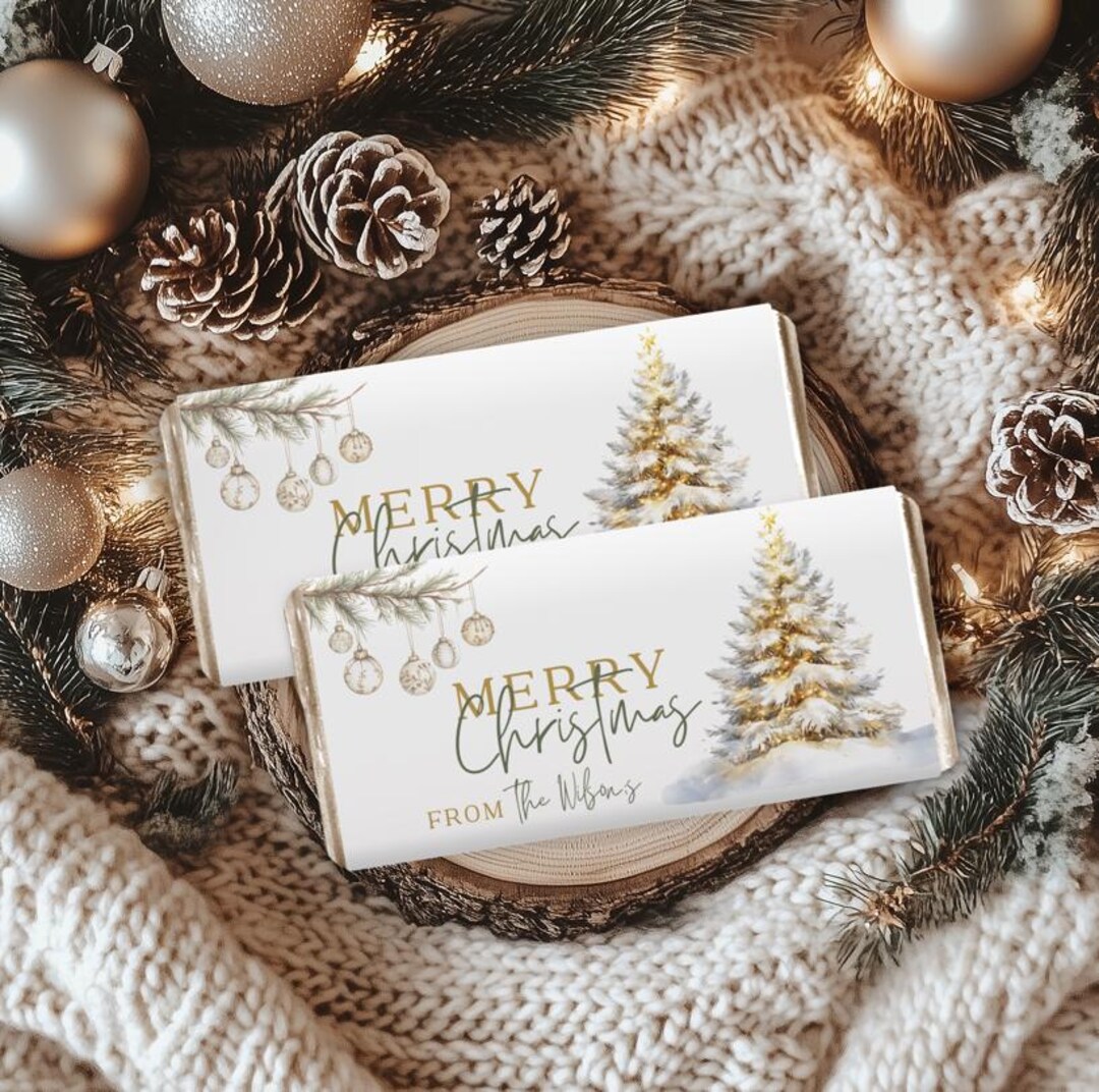 Christmas Chocolate Bar Wrapper Template Editable Candy Bar Wrapper ...