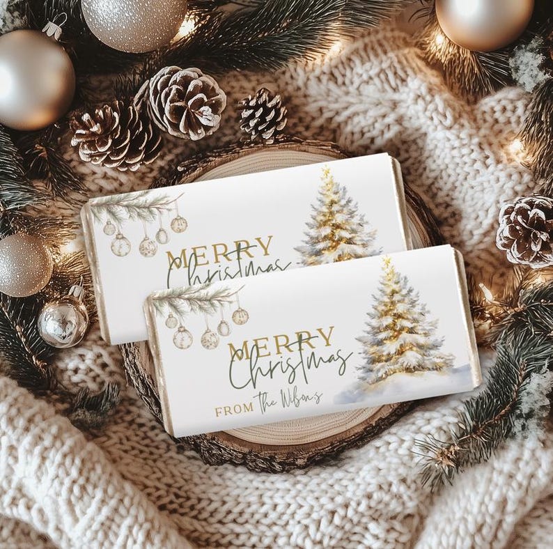 Christmas Chocolate Bar Wrapper Template Editable Candy Bar Wrapper ...