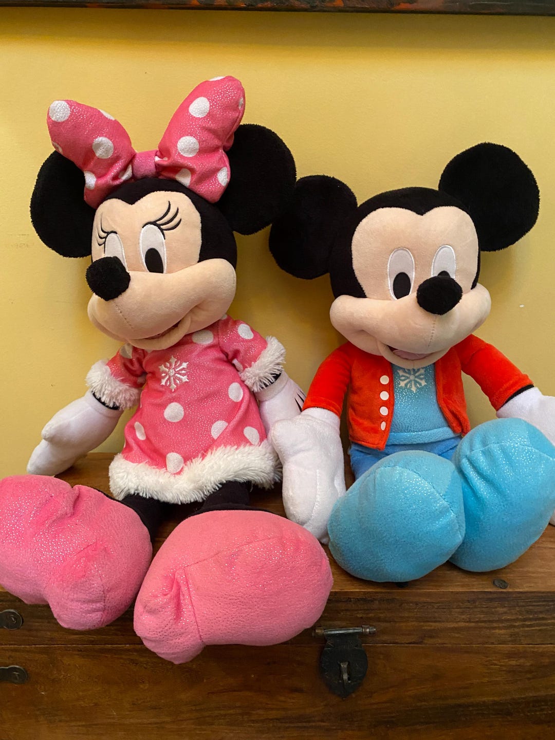 Winter Themed Mickey and Minnie Mouse Stuffed Animals - Etsy