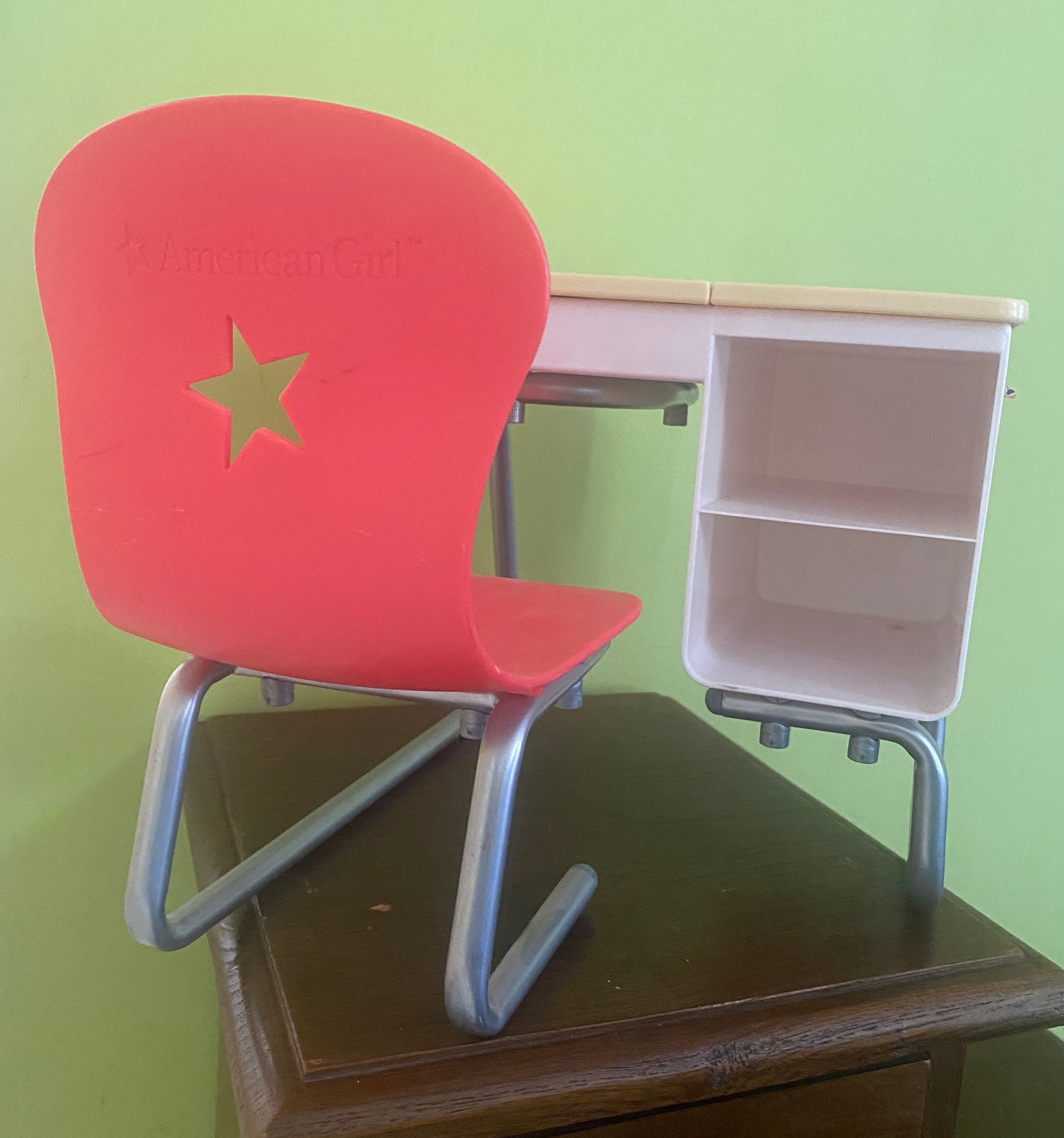 American Girl School Desk Flip Top Pink Chair Back to School for 18 Doll Etsy Canada