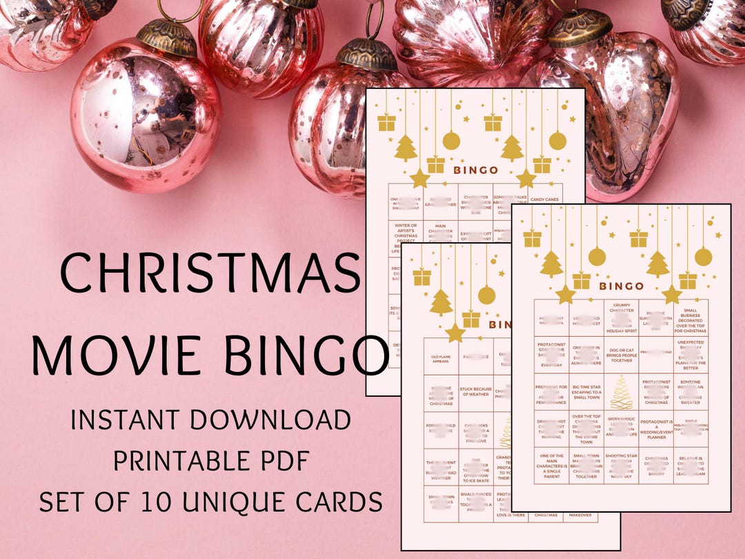 Holiday Movie Bingo Game 10 Printable Christmas Bingo Cards for Family ...