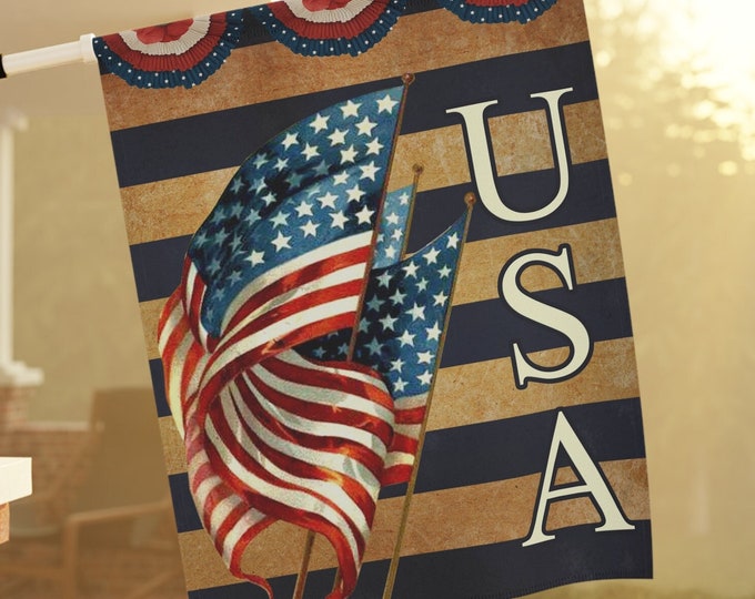 Personalized Patriotic American Flag - Double-sided Outdoor Flag ...