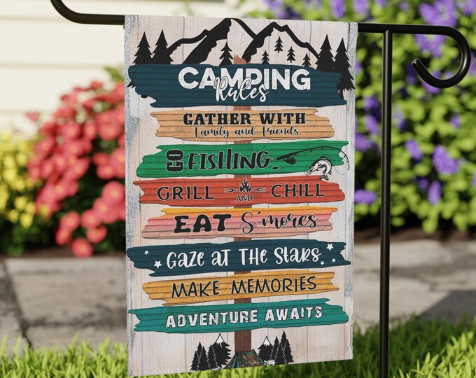 Personalized Camp Garden Flag Custom Outdoor Camping Sign With Name ...