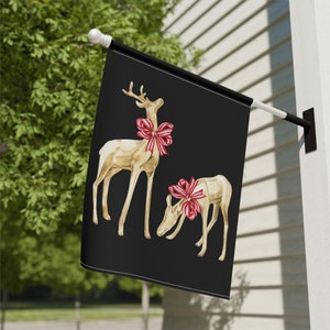 Reindeer With Bows Preppy Christmas Garden & House Banner,perfect ...