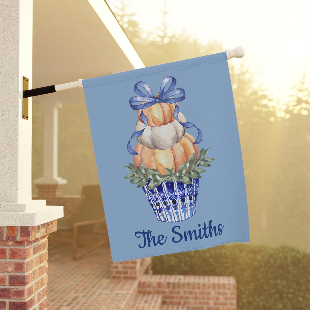 Personalized Fall Halloween Garden Flag Double Sided Ghost Pumpkin ...