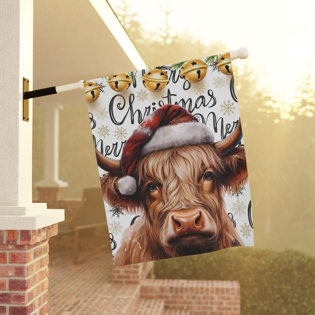 Christmas Highland Cow Garden & House Banner,perfect Personalized Gift ...