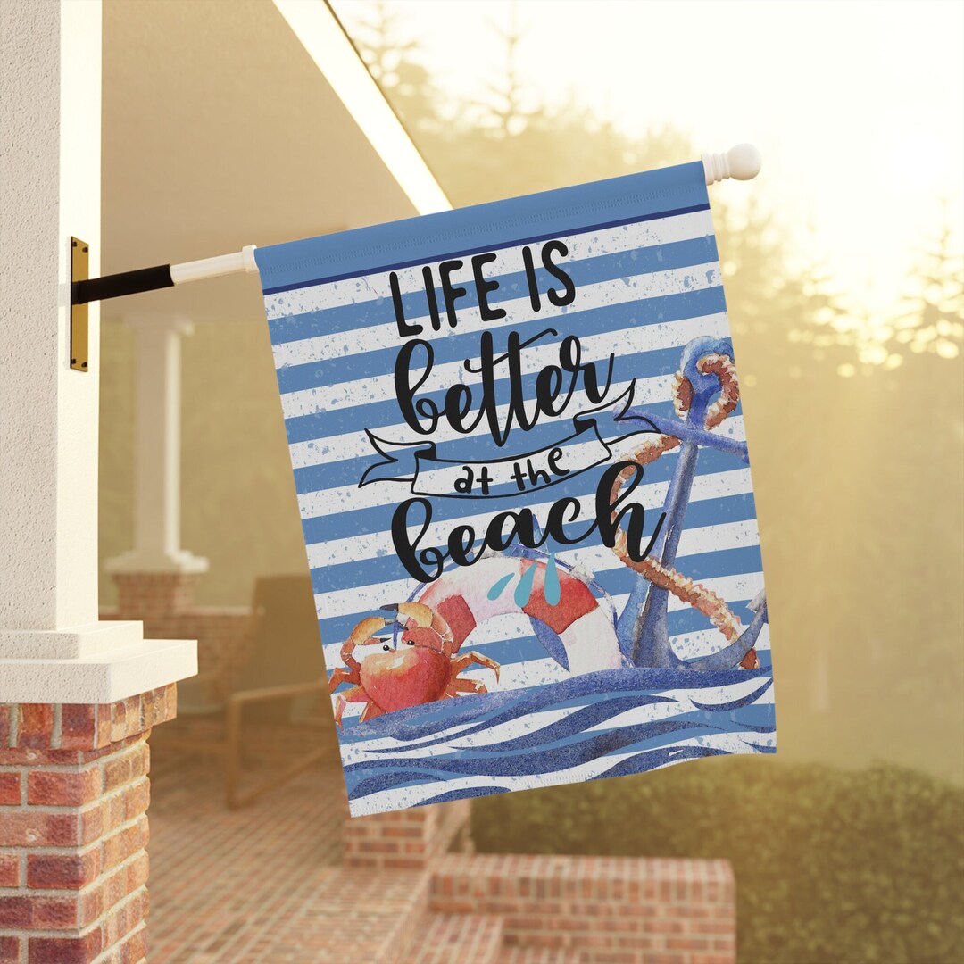 Seaside Serenity: Beach-themed Garden Flags for Coastal Bliss Coastal ...