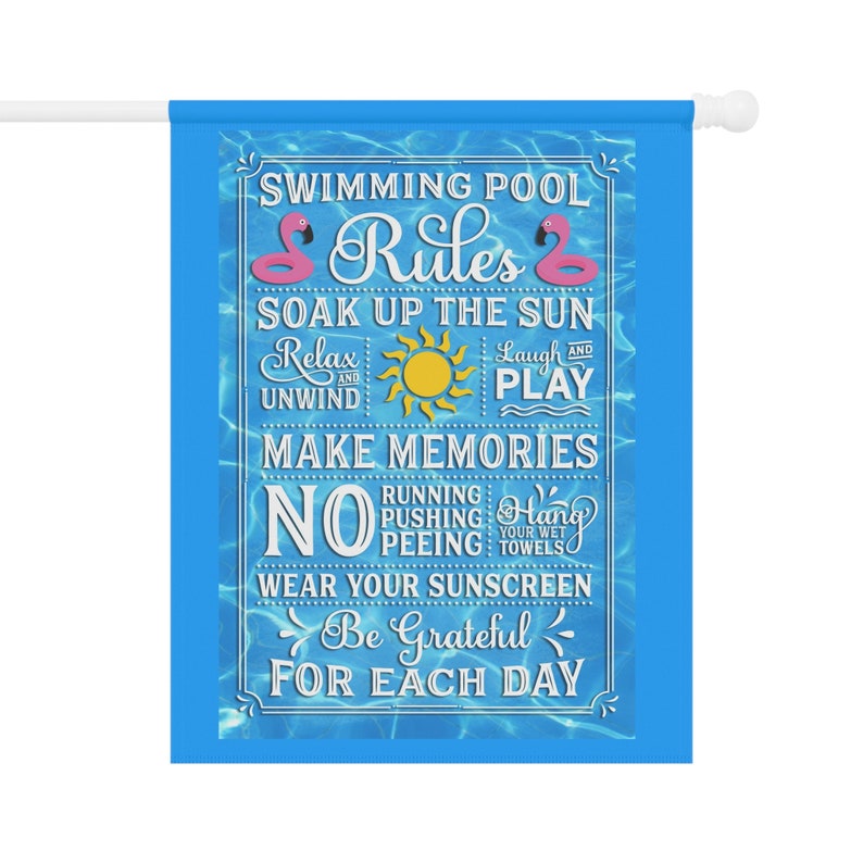 Personalized Summer Garden Flag Custom Pool Flag Porch Decor BBQ ...