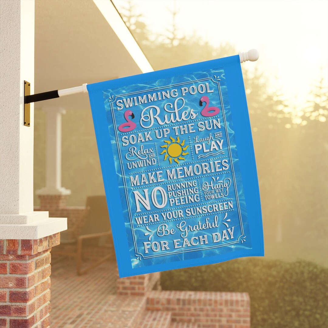 Personalized Summer Garden Flag Custom Pool Flag Porch Decor BBQ ...
