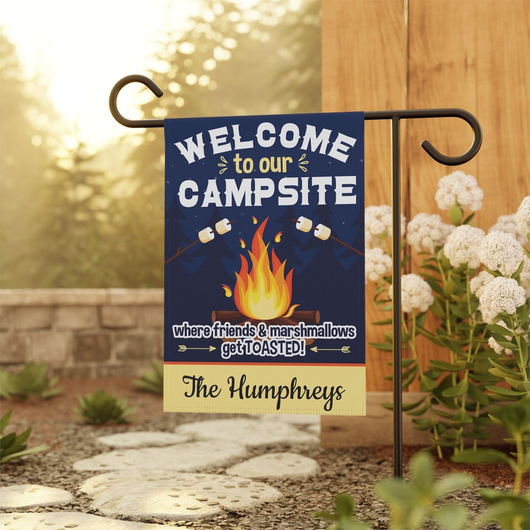 Personalized Camper Flag | RV Camping Flag | Custom Campsite Sign ...